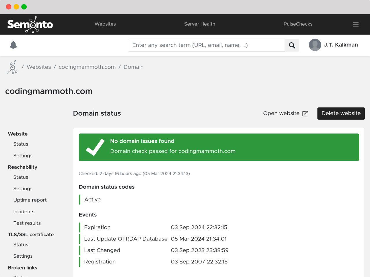 Domain Monitoring Track Your Domain Expiration Date With Semonto Semonto 6437